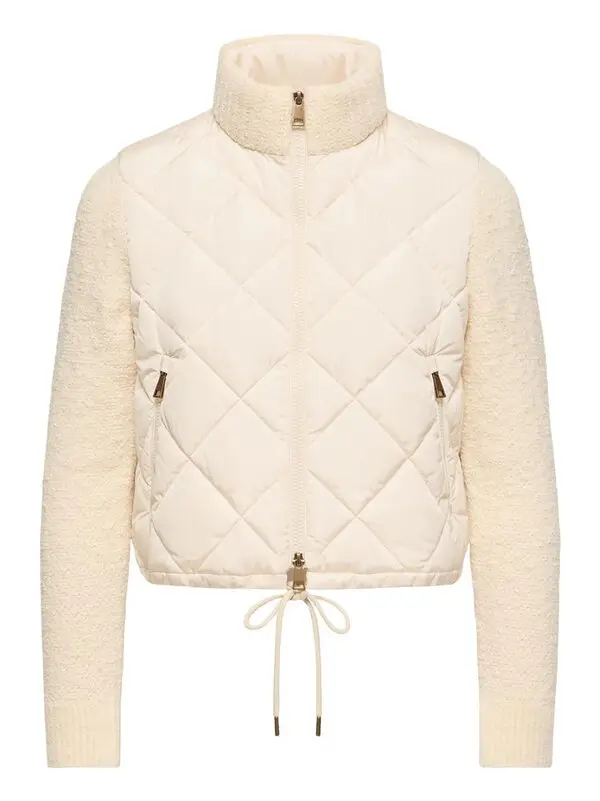 Moncler Cotton Blend Padded Zip-up Cardigan - White
