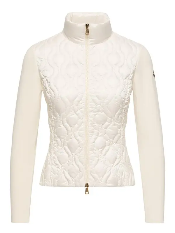 Moncler Cotton Padded Zip-up Cardigan - White