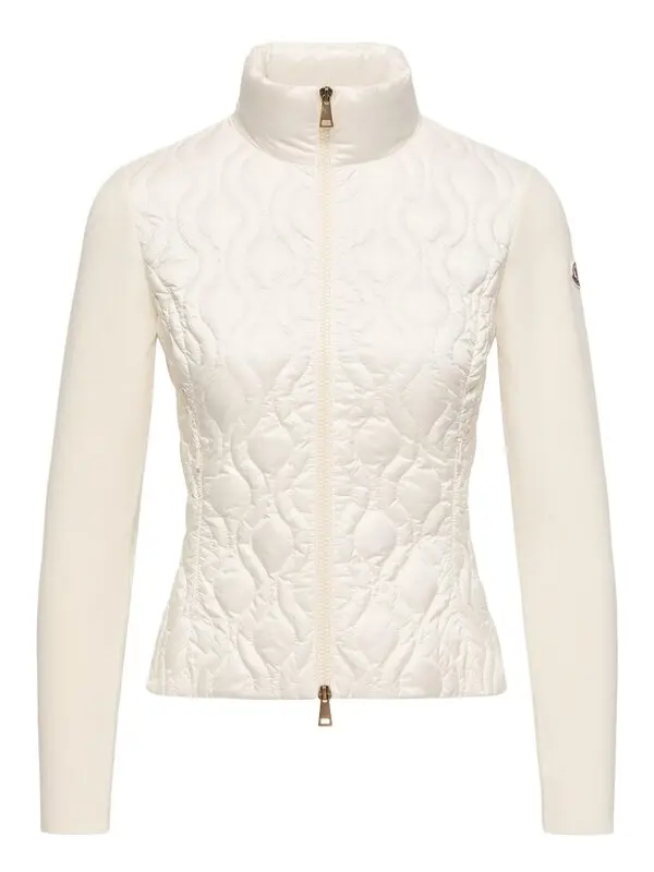 Moncler Cotton Padded Zip-up Cardigan - White
