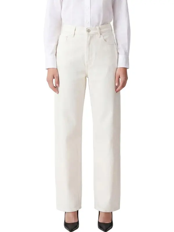 JIL SANDER High Rise Wide Leg Jeans - White
