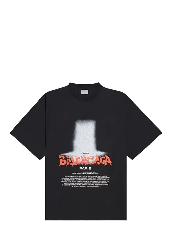 Balenciaga Oversized Graphic T-shirt - Black