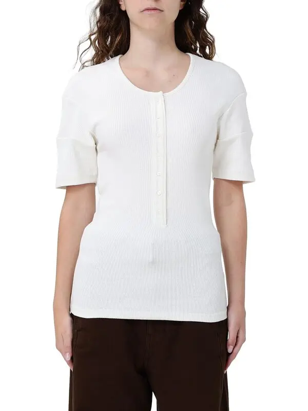 LEMAIRE Ribbed Knit Henley - White
