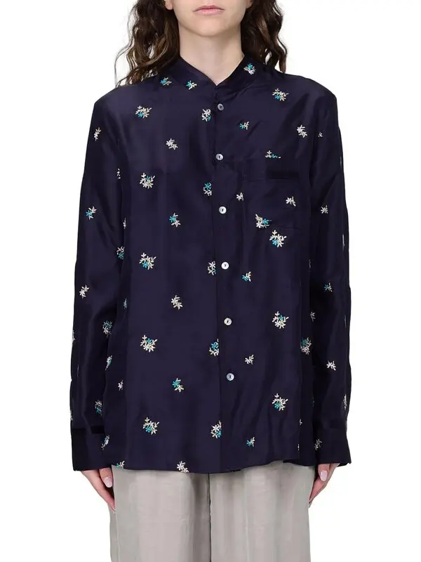 FORTE_FORTE Embroidered Shirt - Blue
