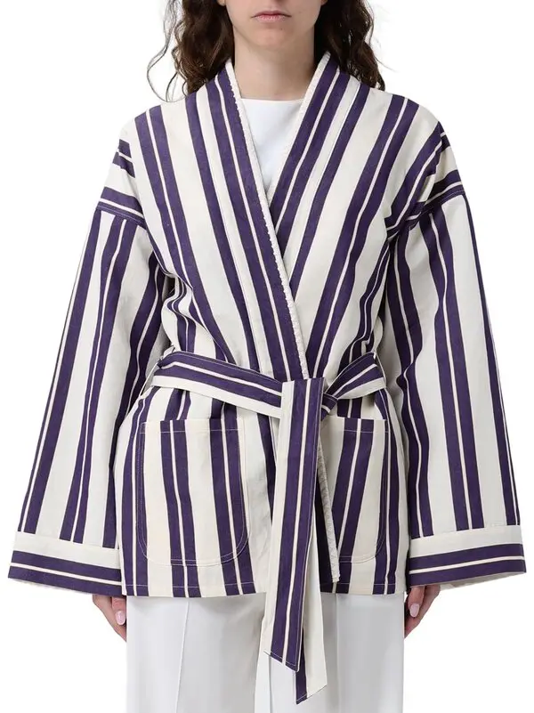 FORTE_FORTE Striped Robe Jacket - Blue