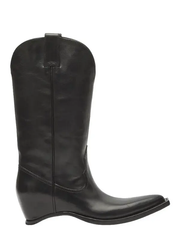 MAISON MARGIELA Leather Western Boots - Black