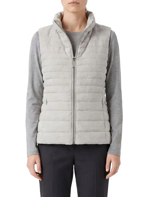 MOORER Quilted Waistcoat - Ice