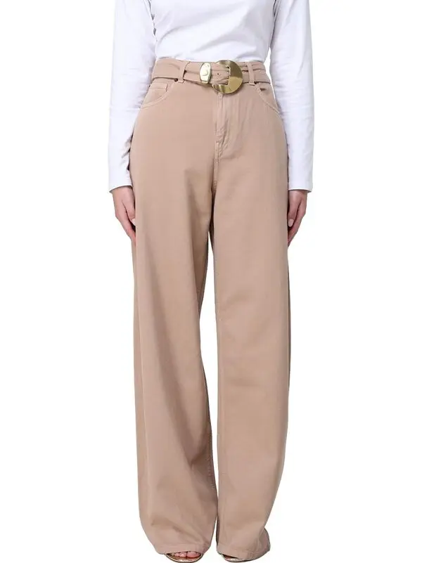 TWINSET Wide-leg Belted Trousers - Beige