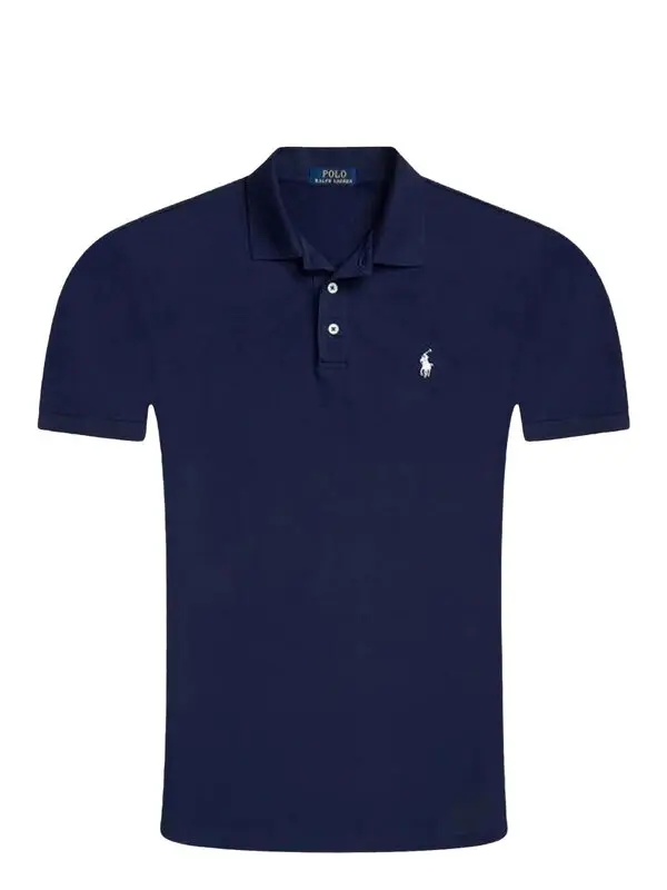 Polo Ralph Lauren Stretch Mesh Button Placket Polo - Blue