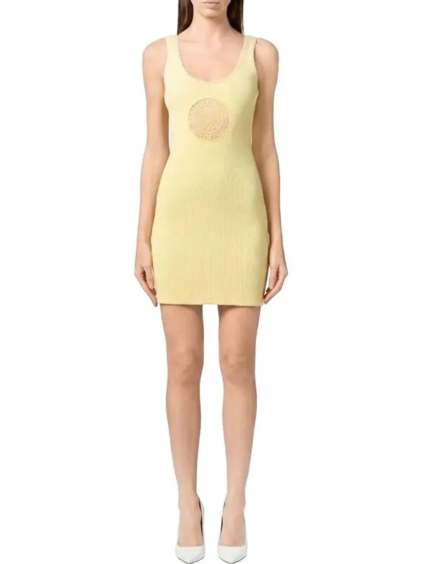Philipp Plein Embroidered Tennis Club Dress - Yellow