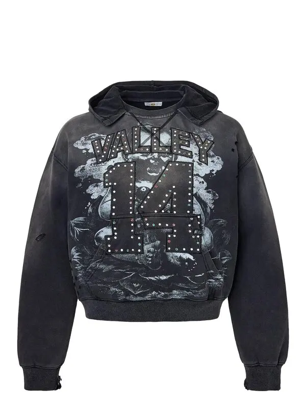 VALE FOREVER Graphic Embellished Hoodie - Black