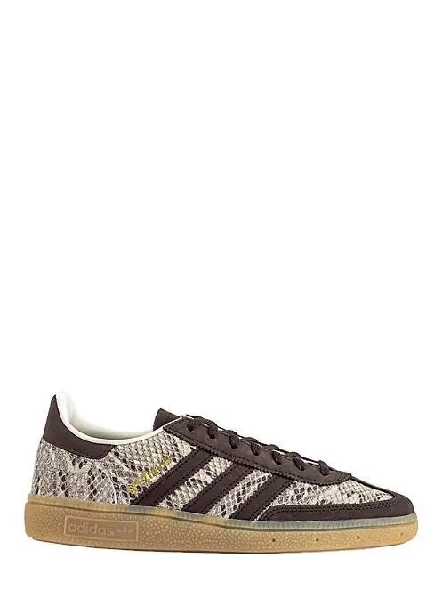 Adidas Handball Spezial Leather Trainers With Snakeskin Detail - White Brown Snake Skin