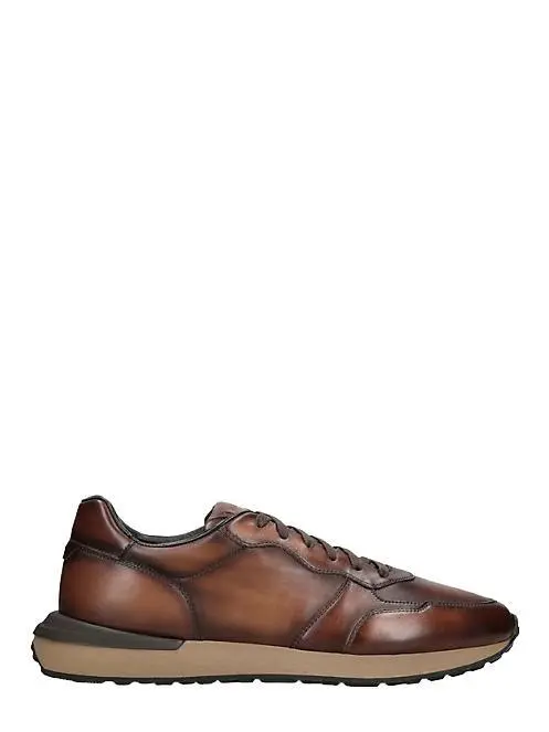 Magnanni Syros Leather Lace-up Trainers - Mid Brown