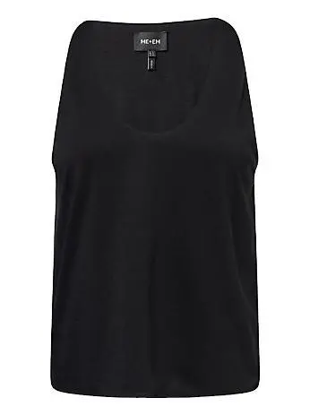 ME+EM Scoop Neck Sleeveless Stretch-jersey Top - Black