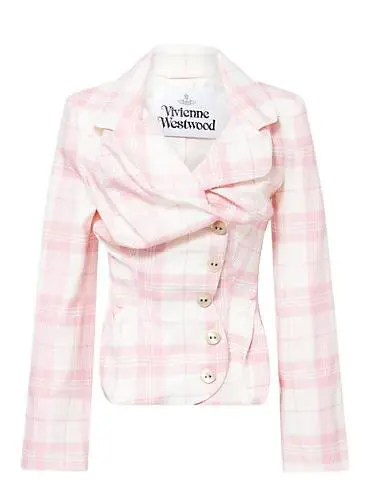 VIVIENNE WESTWOOD Check-print Wool Jacket - Ivory Pink