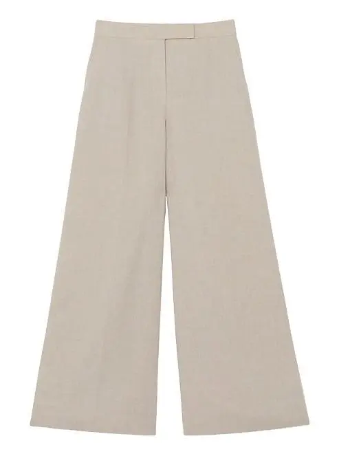 REISS Kit Wide-leg Linen Trousers - Neutral