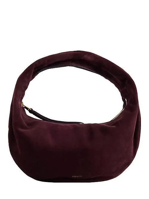 Khaite Olivia Mini Suede Hobo Bag - Rouge Noir