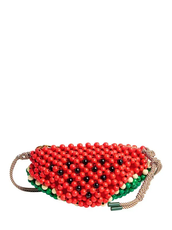 ALEMAIS Alemaïs Beaded Watermelon Shoulder Bag - Red