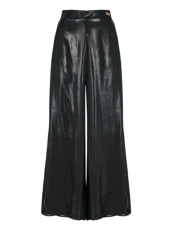 VAZAF Liquid Metallic Wide Leg Trousers - Black