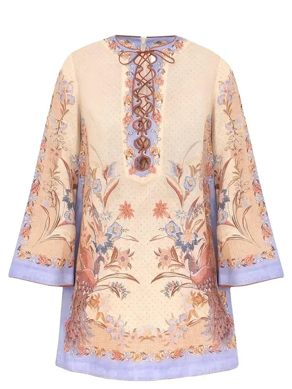 Zimmermann Indra Linen Tunic Dress - White