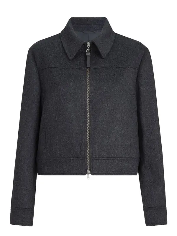 Brunello Cucinelli Zipped Wool Jacket - Grey
