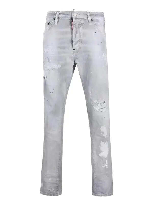 Dsquared2 Ripped Detail Denim Jeans - Grey