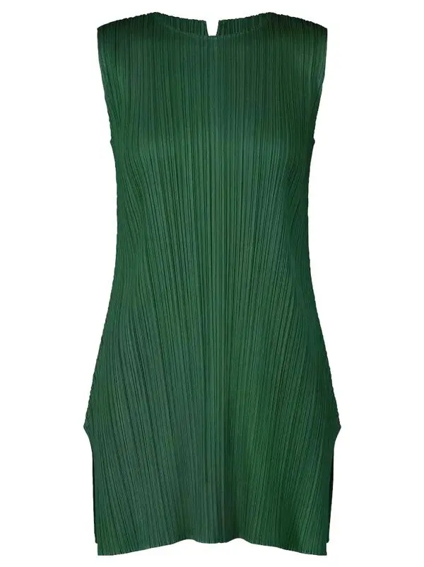 Issey Miyake Sleeveless Pleated Dress - Green