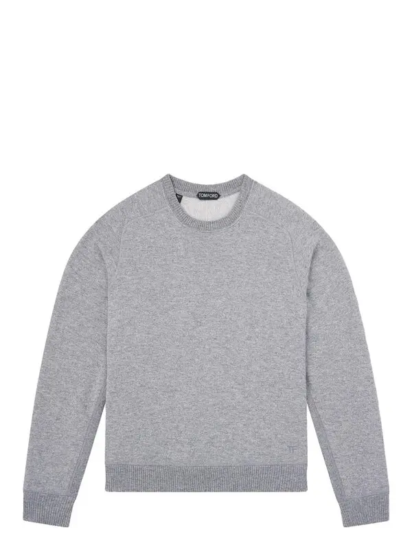 TOM FORD Cashmere And Cotton-blend Crew Neck Sweater - Gray