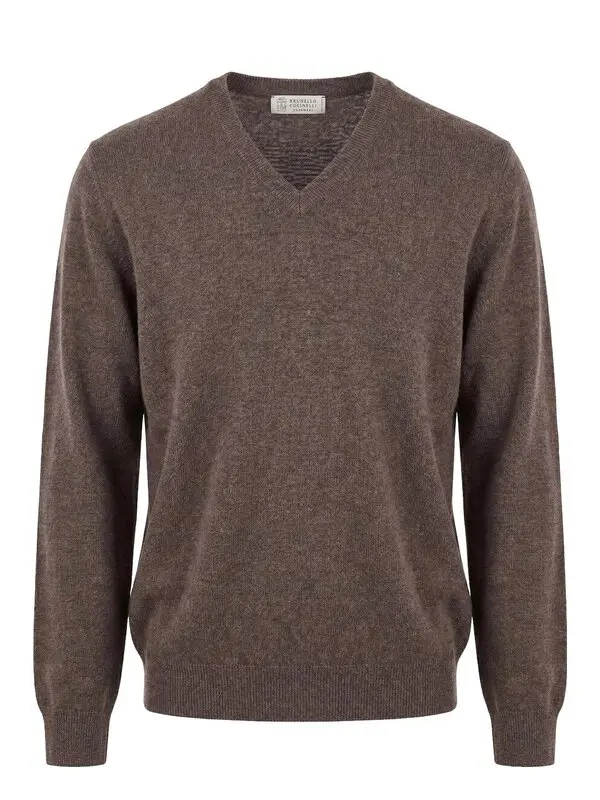 Brunello Cucinelli Cashmere V-neck Sweater - Multicolor