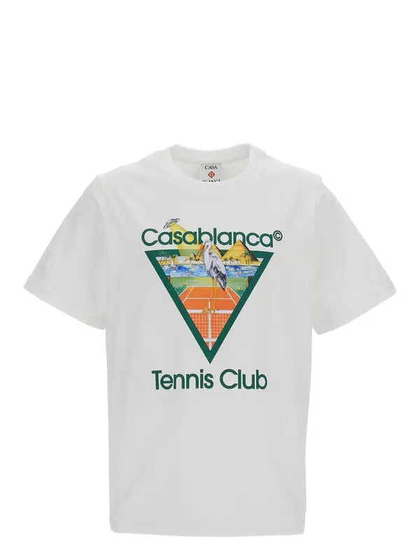 Casablanca Tennis Club Icon Printed Classic T-shirt - Multicolor