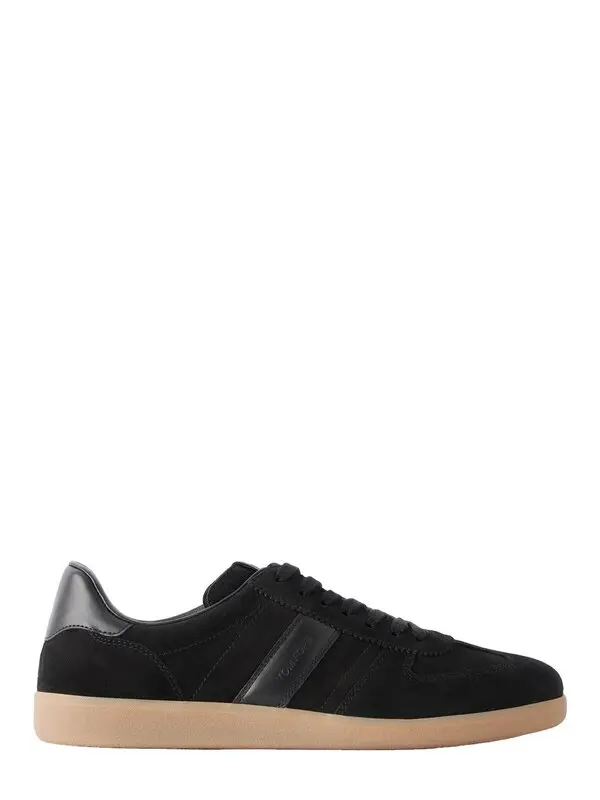 TOM FORD Archer Suede Leather Sneakers - Black