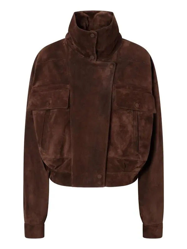 Saint Laurent Paneled Suede Jacket - Brown