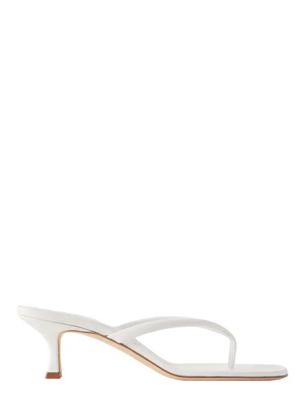 Manolo Blahnik Paterno Leather Thong Sandals - White
