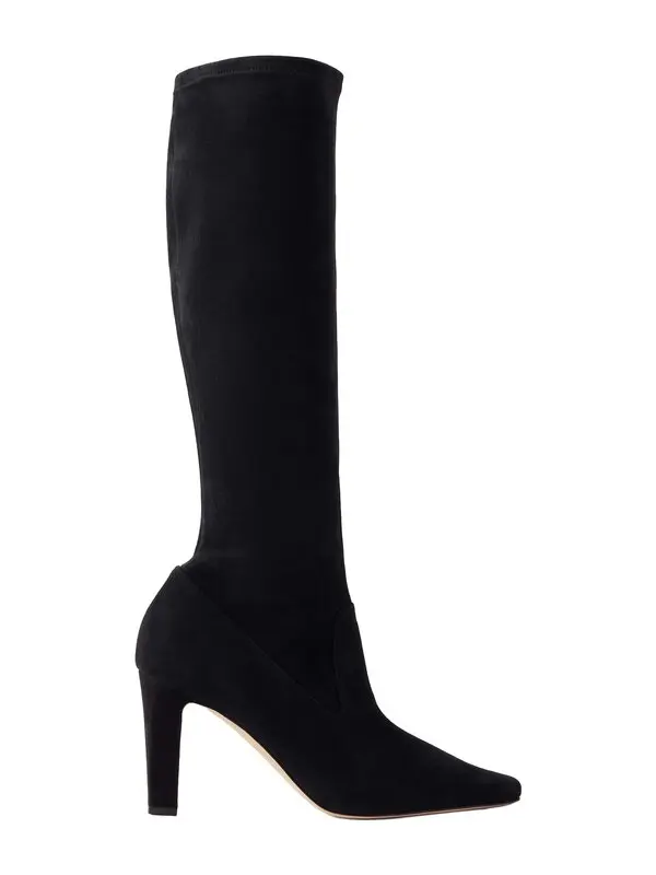 Manolo Blahnik Pavisco 90 Suede Knee-high Boots - Black