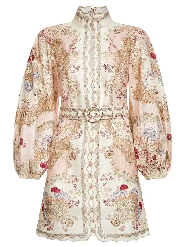 Zimmermann Wallpaper Floral-print Linen Dress - Multicolor