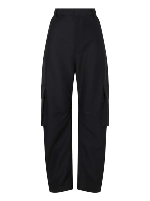 Balenciaga Cotton Wide-leg Cargo Pants - Black