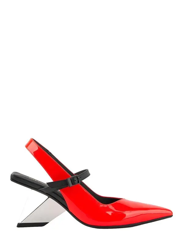 United Nude Rockit Mj Fluo Slingback Mary Jane Heels - Red