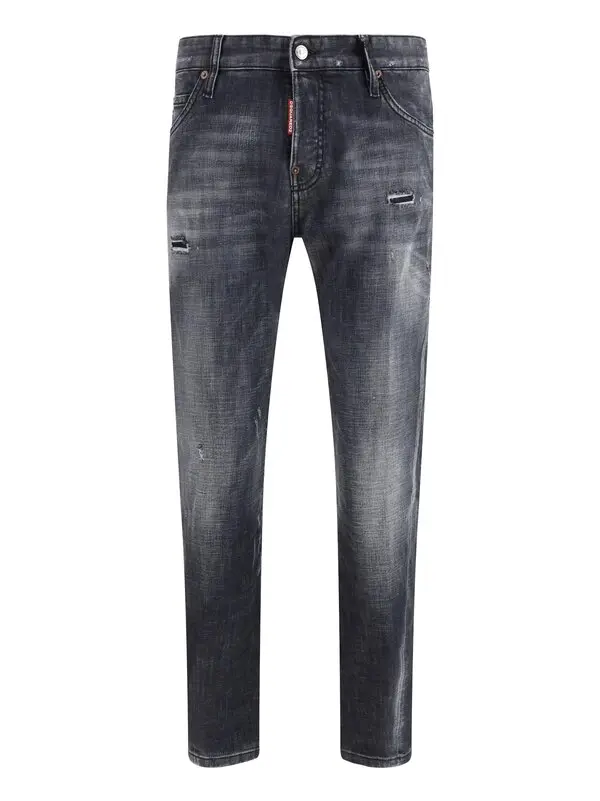 Dsquared2 Slim Twist Jeans With Abrasion Details - Black