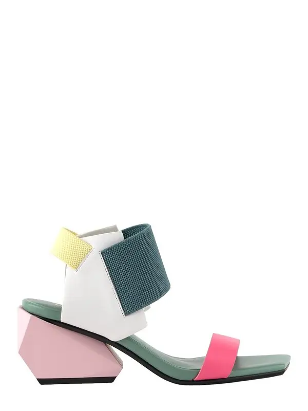 United Nude Ricky Mid Heel Sandal - Green/pink