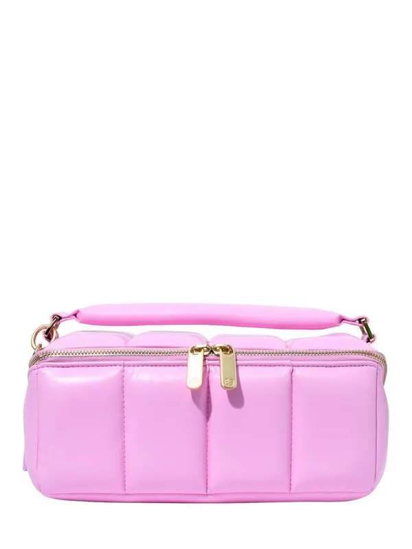ESTETIKA Quilted Vegan Leather Makeup Bag With Gold Tone Hardware - Pink