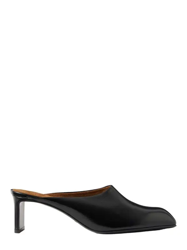 Khaite Colt Leather Mules - Black