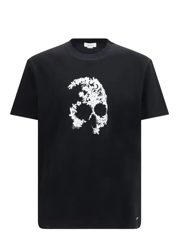 Alexander McQueen Iconic Skull Print Cotton T-shirt - Black