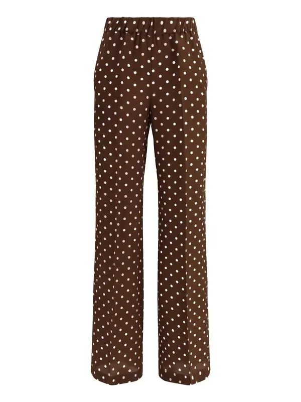 P.a.r.o.s.h Polka Dot Wide Leg Pants - Brown