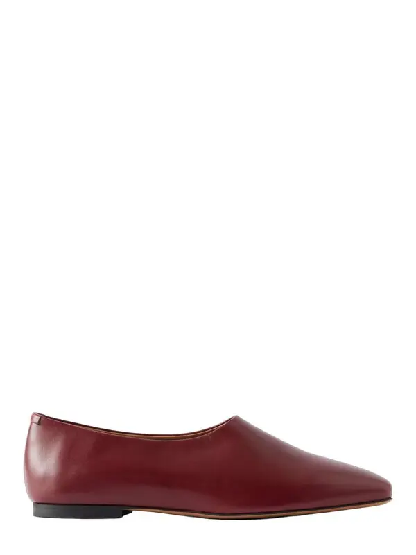 JIL SANDER Ballerina Prince Leather Flats - Burgundy