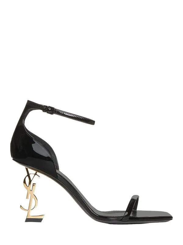 Saint Laurent Opyum Patent Leather Sandals With Heel - Multicolor