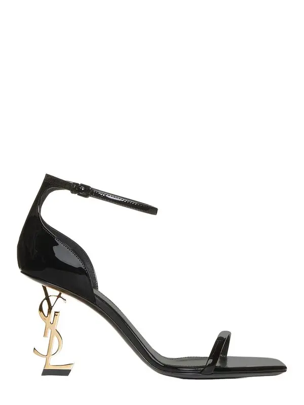 Saint Laurent Opyum Patent Leather Sandals With Heel - Multicolor