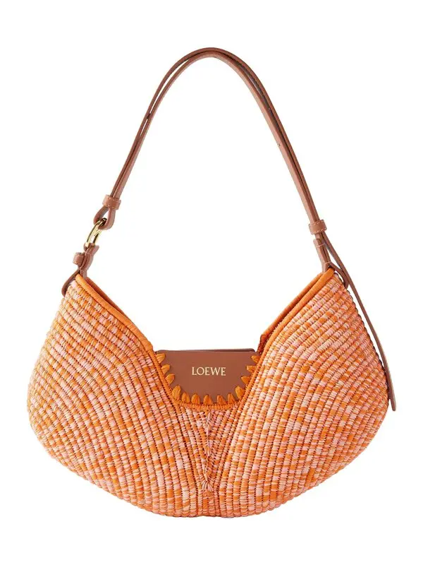 Loewe Paula's Ibiza Medium Raffia Shoulder Bag - Bright Orange