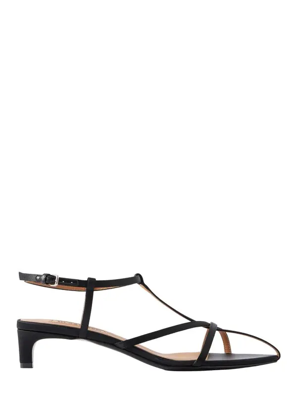 JIL SANDER Cage Satin Sandals - Black