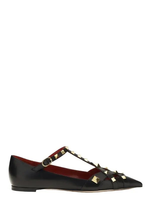 Valentino Garavani Studded Kidskin Ballerinas - Black