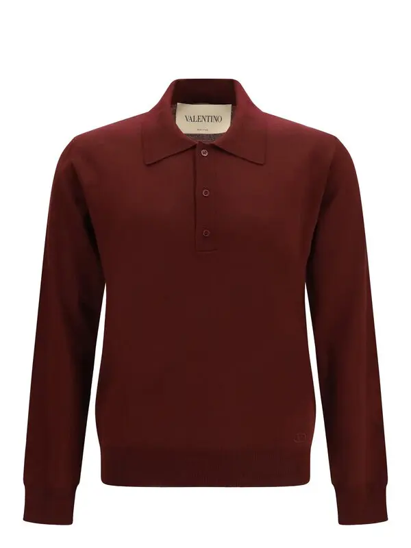 Valentino Garavani Long-sleeve Wool Polo With Vlogo - Multicolor