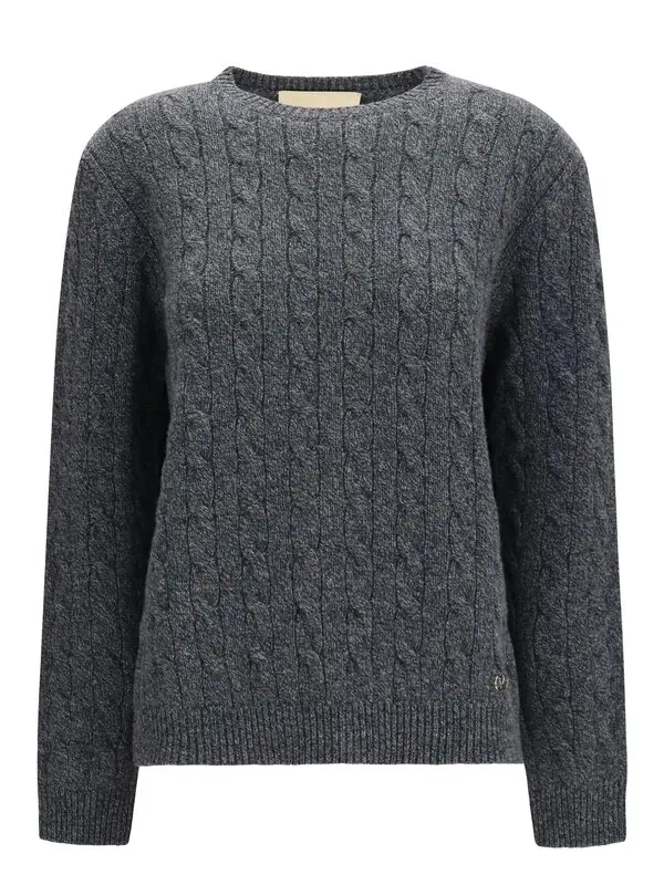 Valentino Garavani Virgin Wool Sweater With Vlogo Detail - Gray